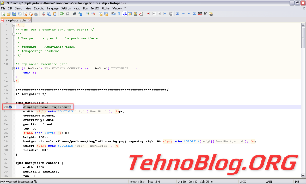 Phpmyadmin How To Hide Sidebar Navigation Panel And Optimize Performance
