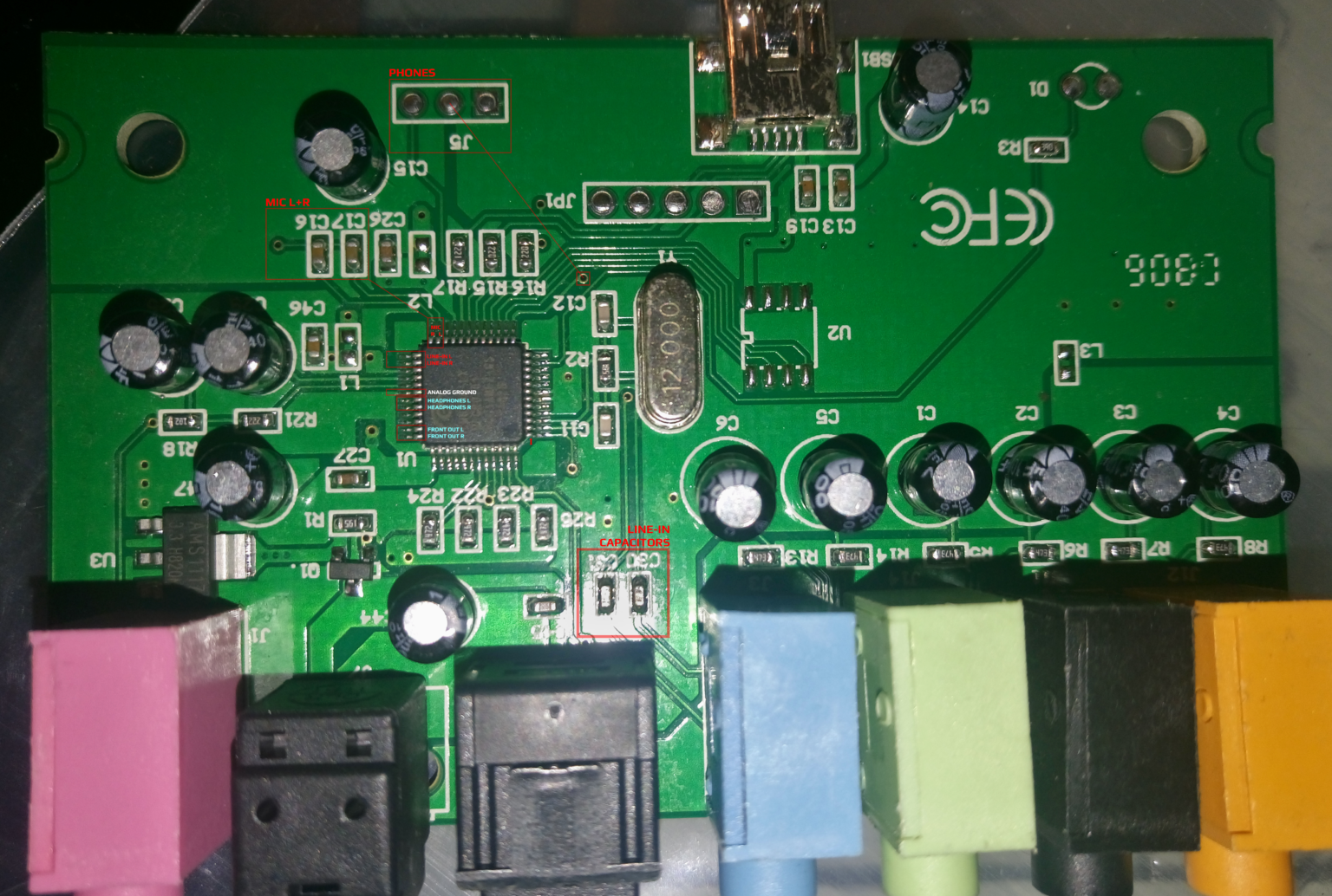 C-MEDIA CM6206 5.1 USB Audio Sound Card Line-In & Line-Out Bass ...